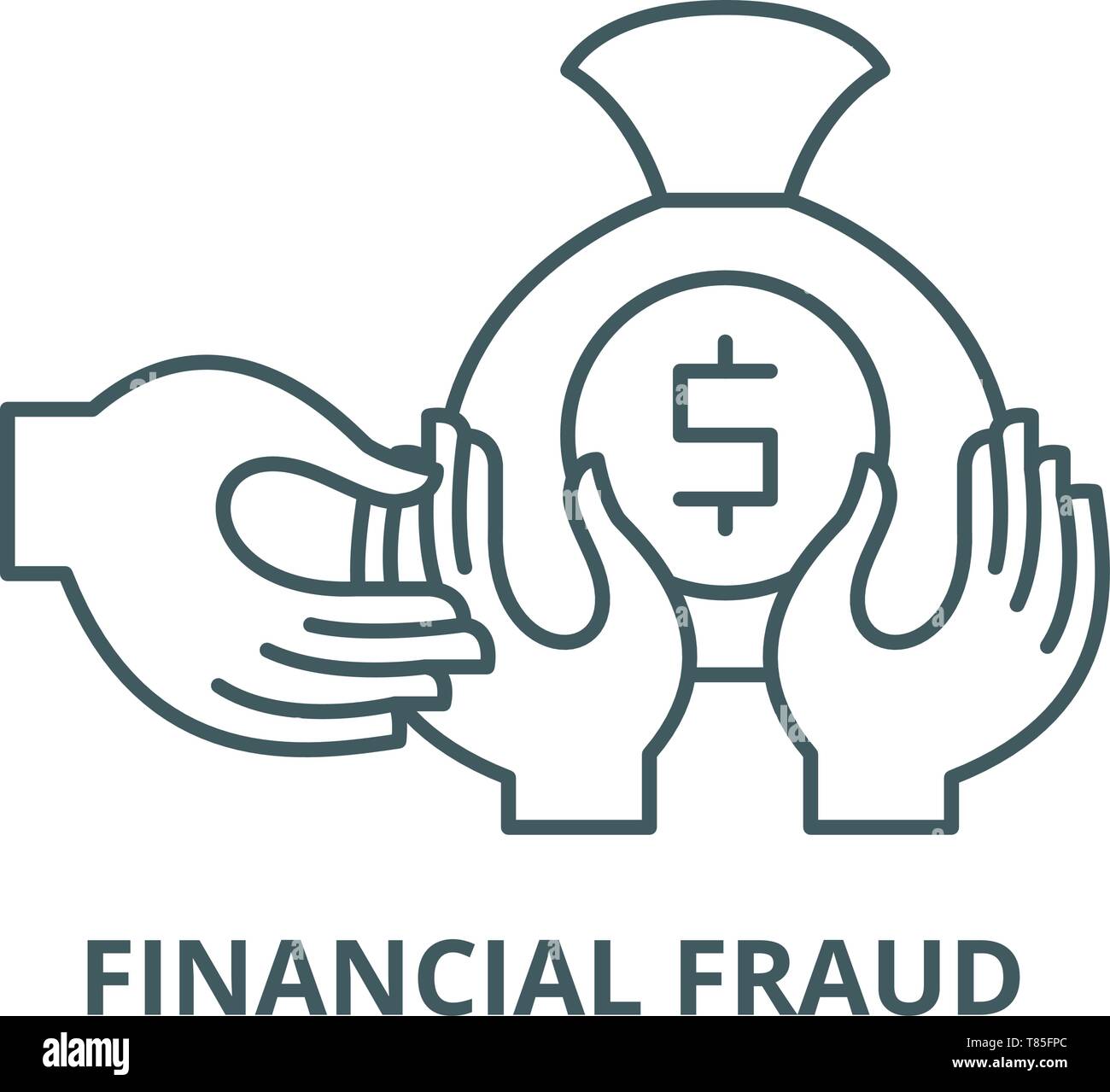 Financial fraud vector line icon, linear concept, outline sign, symbol ...