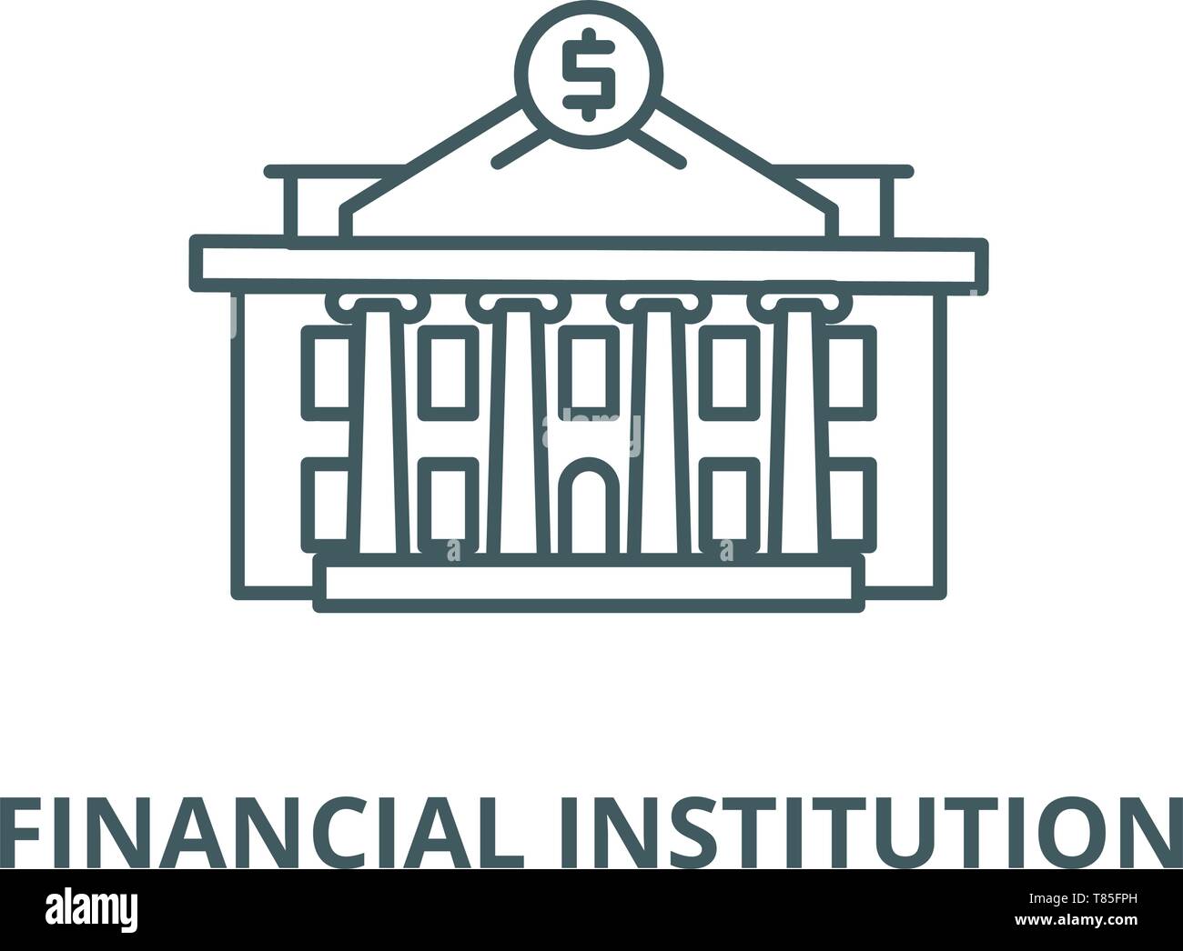 Financial institution vector line icon, linear concept, outline sign ...