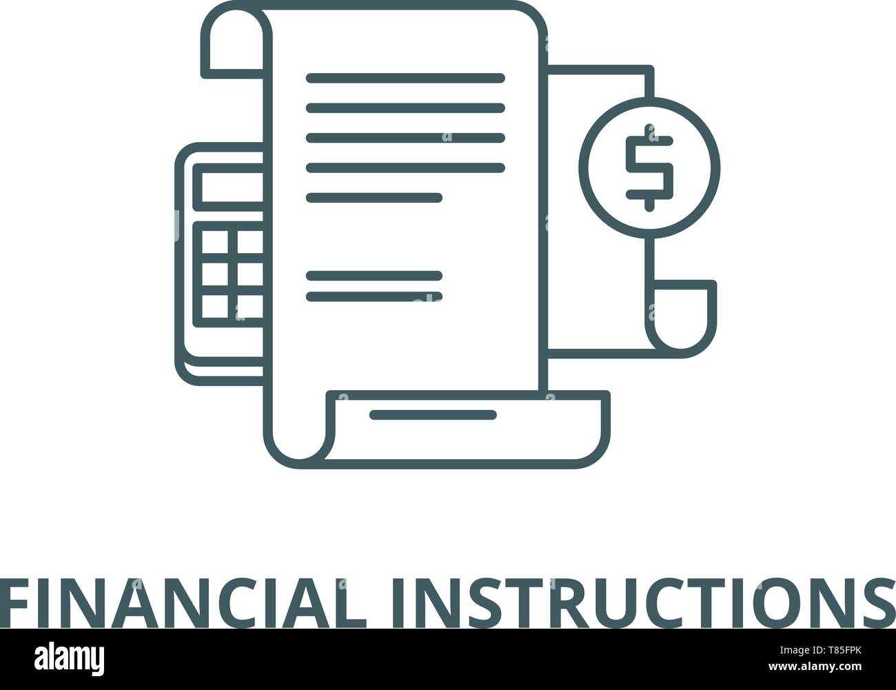 Financial instructions vector line icon, linear concept, outline sign ...