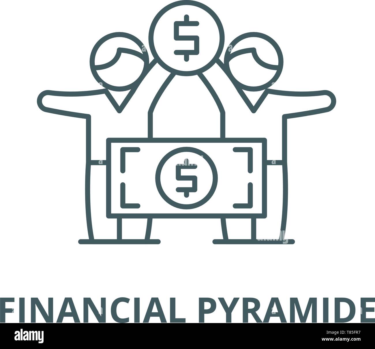 Financial pyramide vector line icon, linear concept, outline sign ...