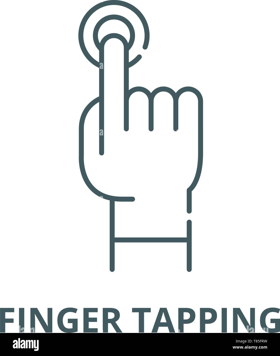 Finger tapping vector line icon, linear concept, outline sign, symbol ...