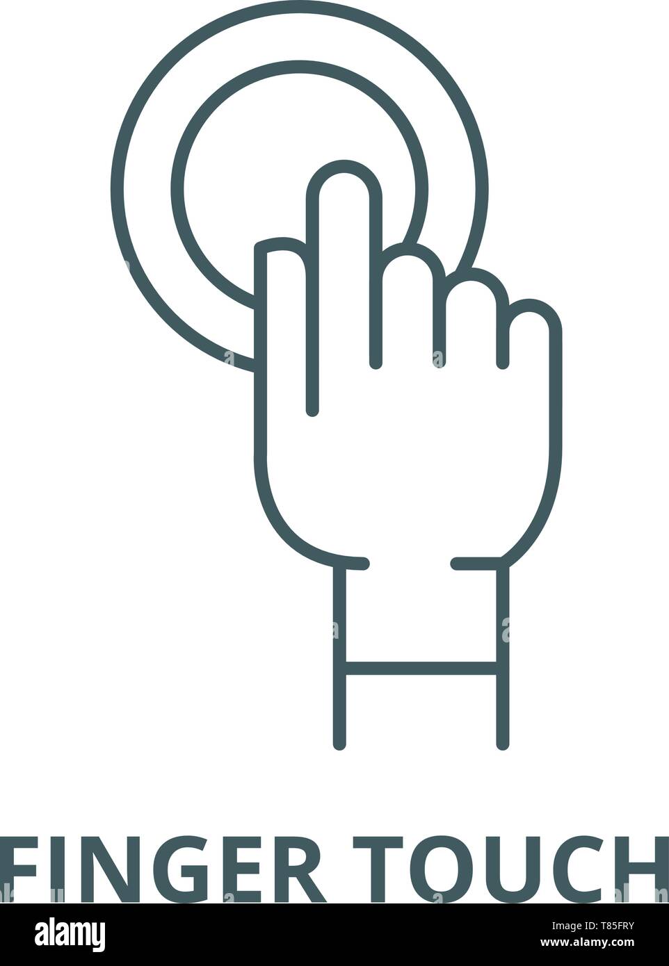 Finger touch vector line icon, linear concept, outline sign, symbol ...