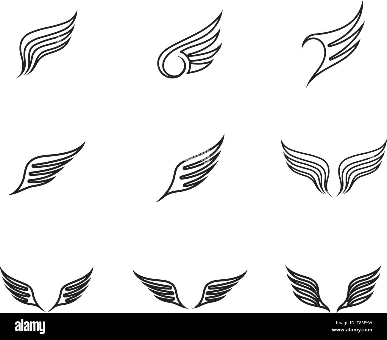 Wing logo and symbol business template vector Stock Vector Image & Art ...