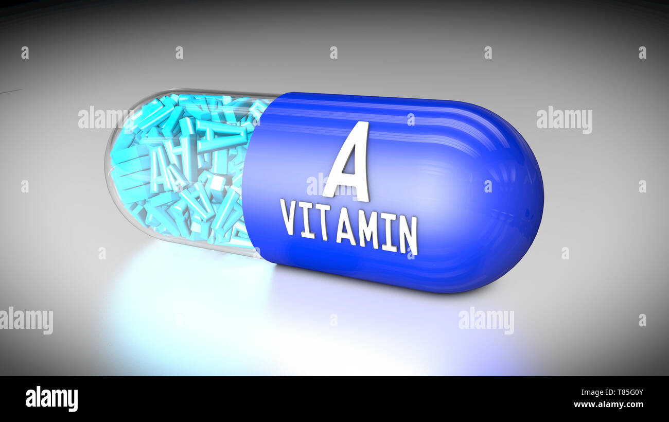 Vitamin A capsule, illustration Stock Photo - Alamy