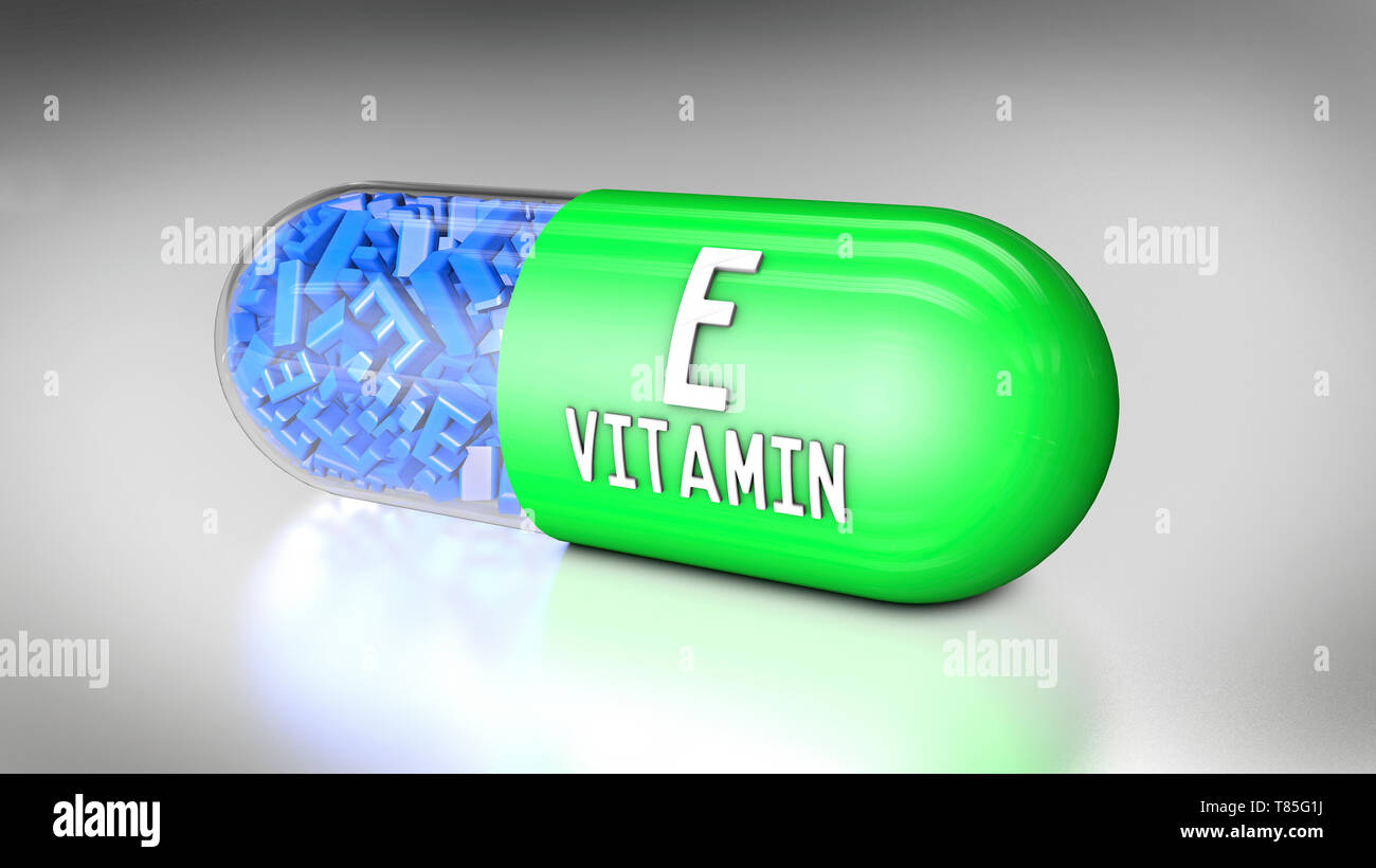 Vitamin E capsule, illustration Stock Photo - Alamy