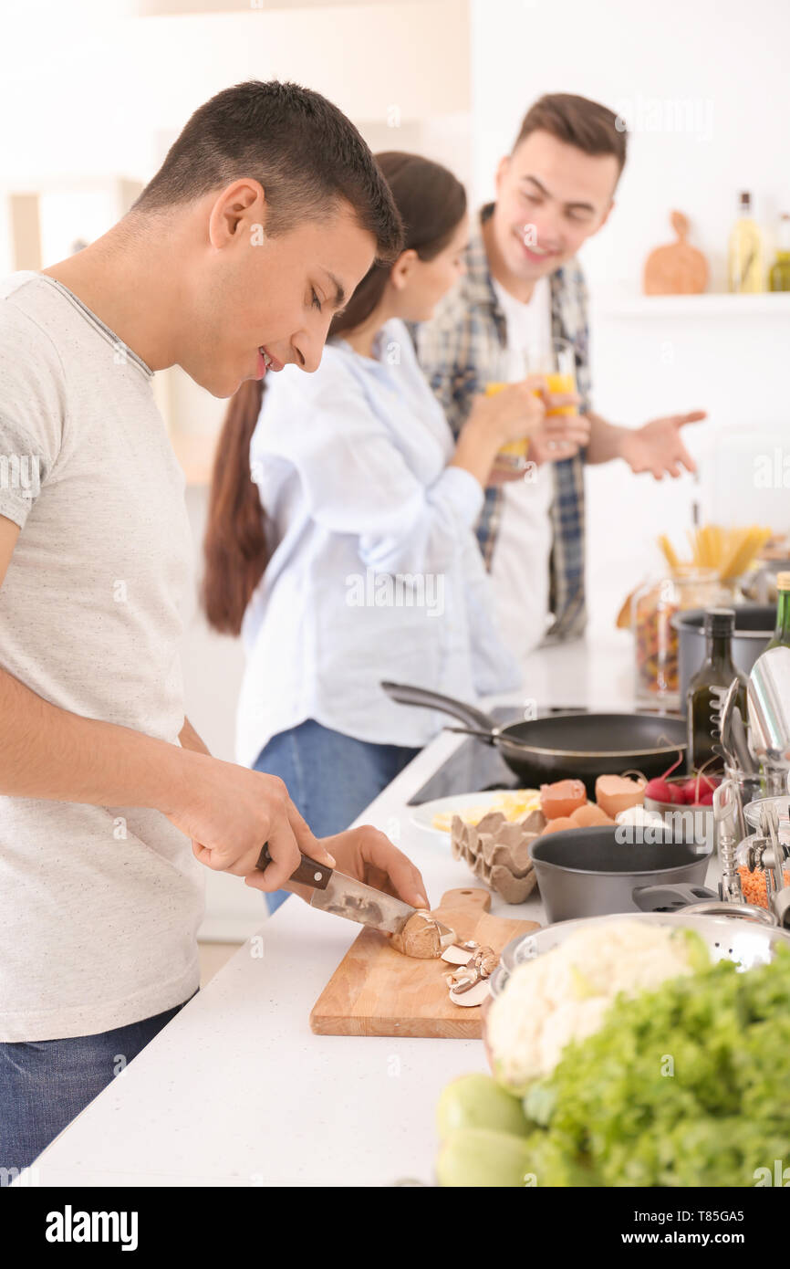 Fresh mushroom preparation young woman hi-res stock photography and ...