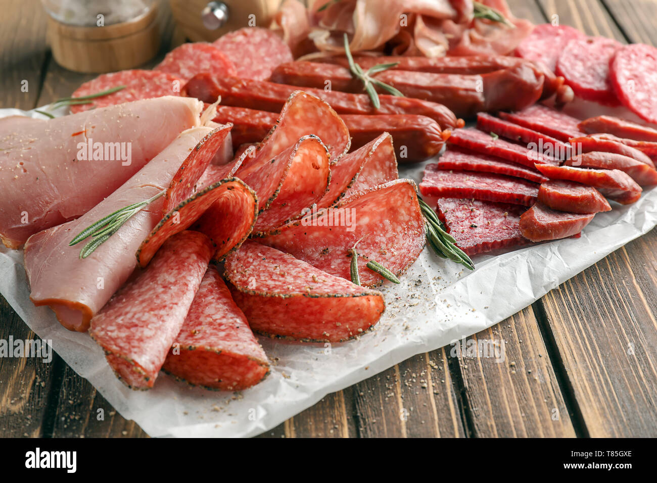 Variety of processed meats hi-res stock photography and images - Alamy