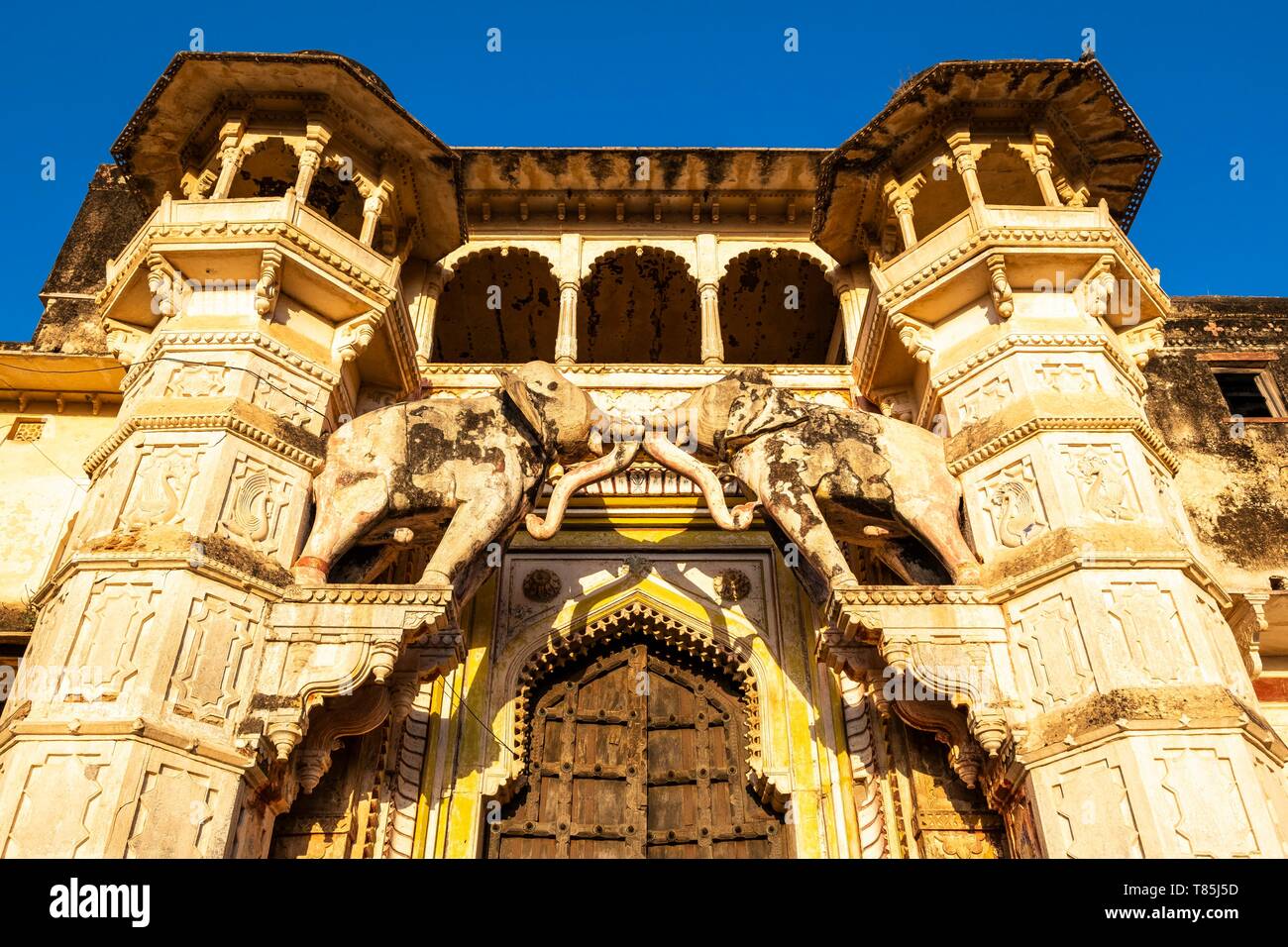 India, Rajasthan, Bundi, palace of Bundi or Garh Palace of the 16th ...