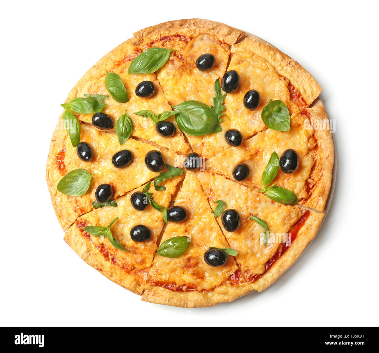 Sliced olives isolated top view hi-res stock photography and images - Alamy