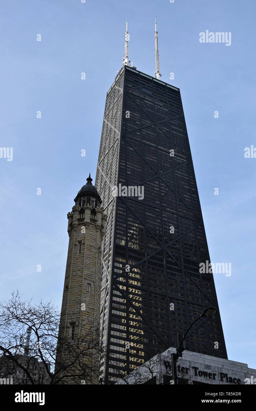 The iconic and historic Water Tower, Near North Side, Chicago, Illinois ...