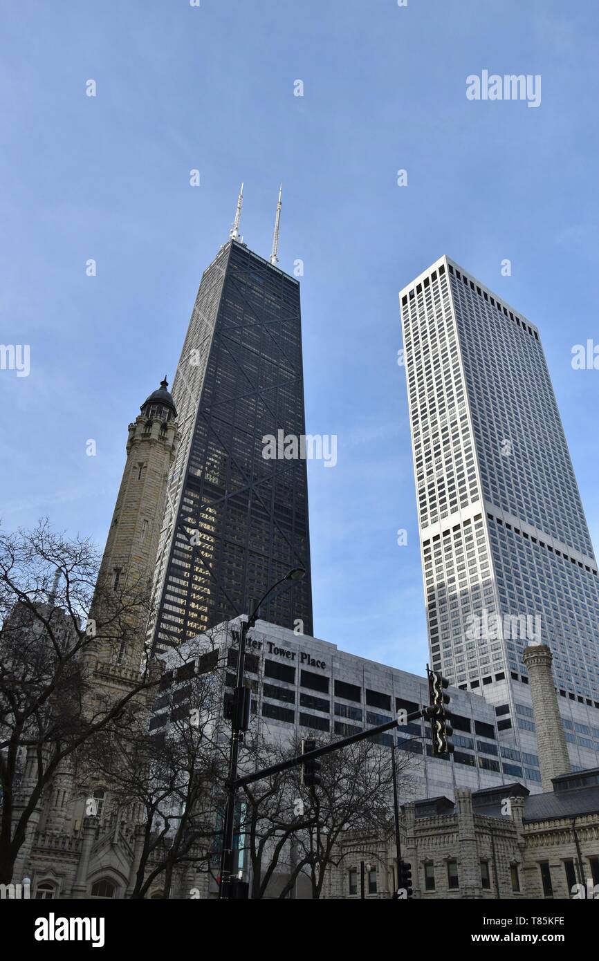 The iconic and historic Water Tower, Near North Side, Chicago, Illinois ...