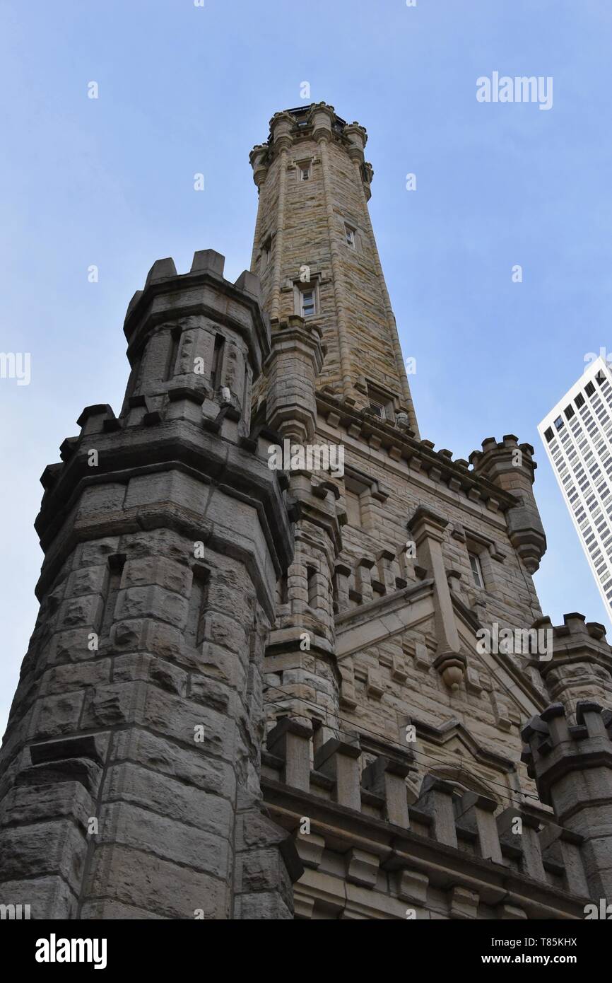 The iconic and historic Water Tower, Near North Side, Chicago, Illinois ...