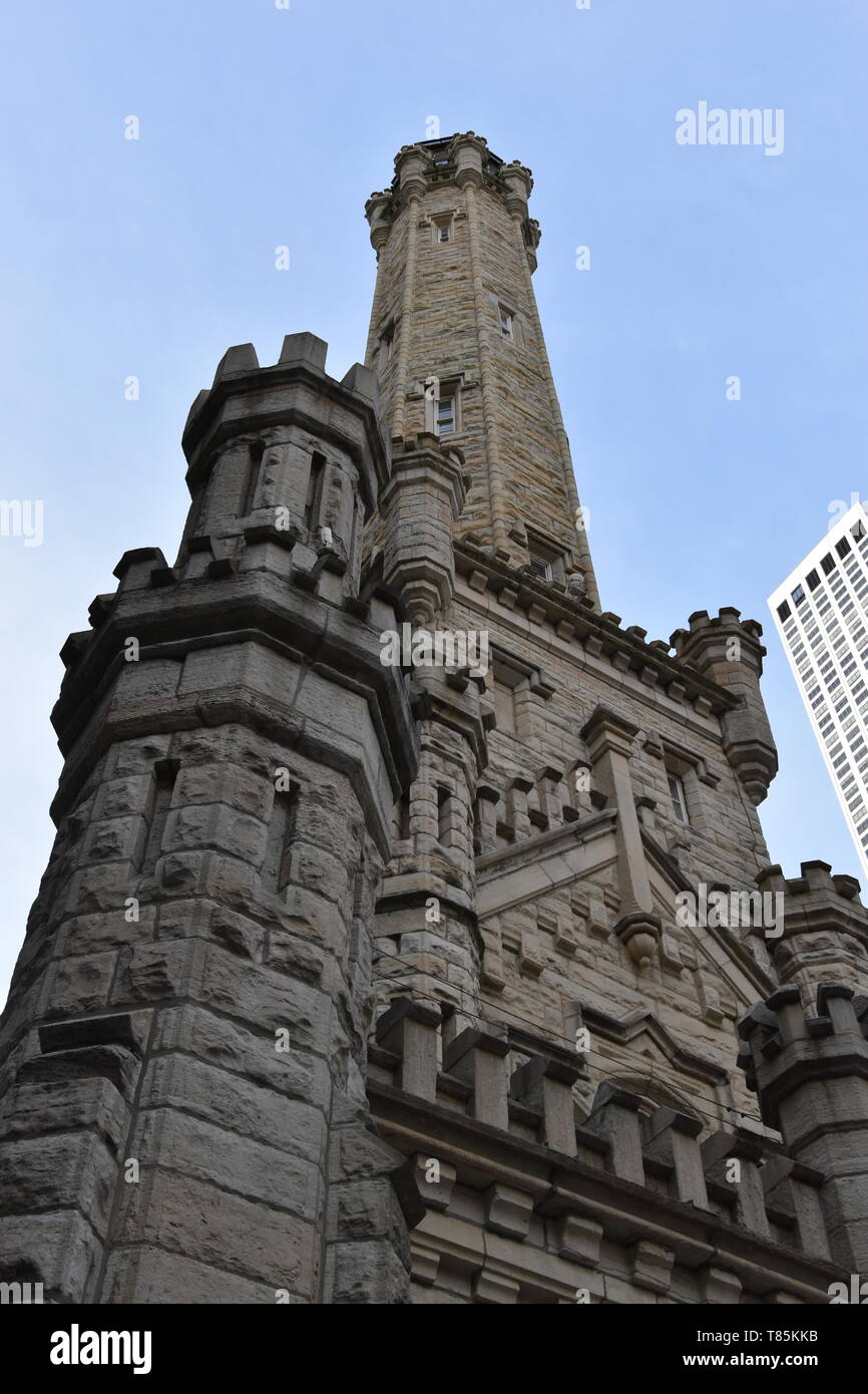 The iconic and historic Water Tower, Near North Side, Chicago, Illinois ...