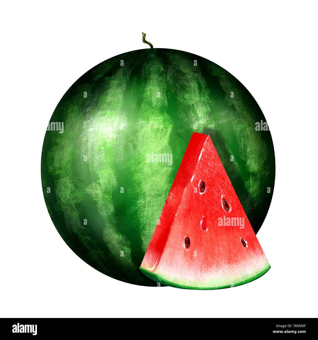 Watermelon with slice Stock Photo - Alamy