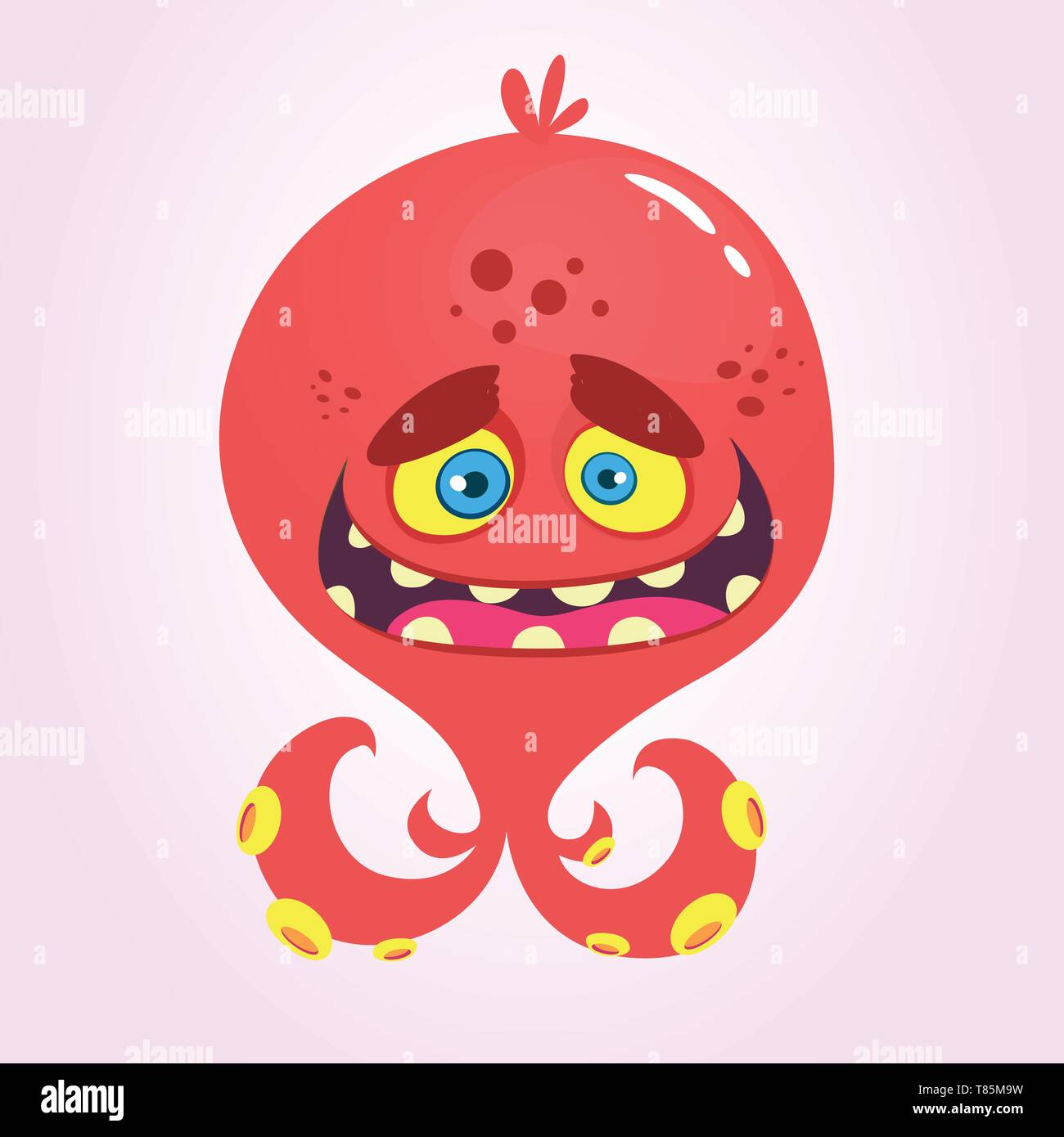Funny cartoon alien octopus. Vector illustration Stock Vector Image ...