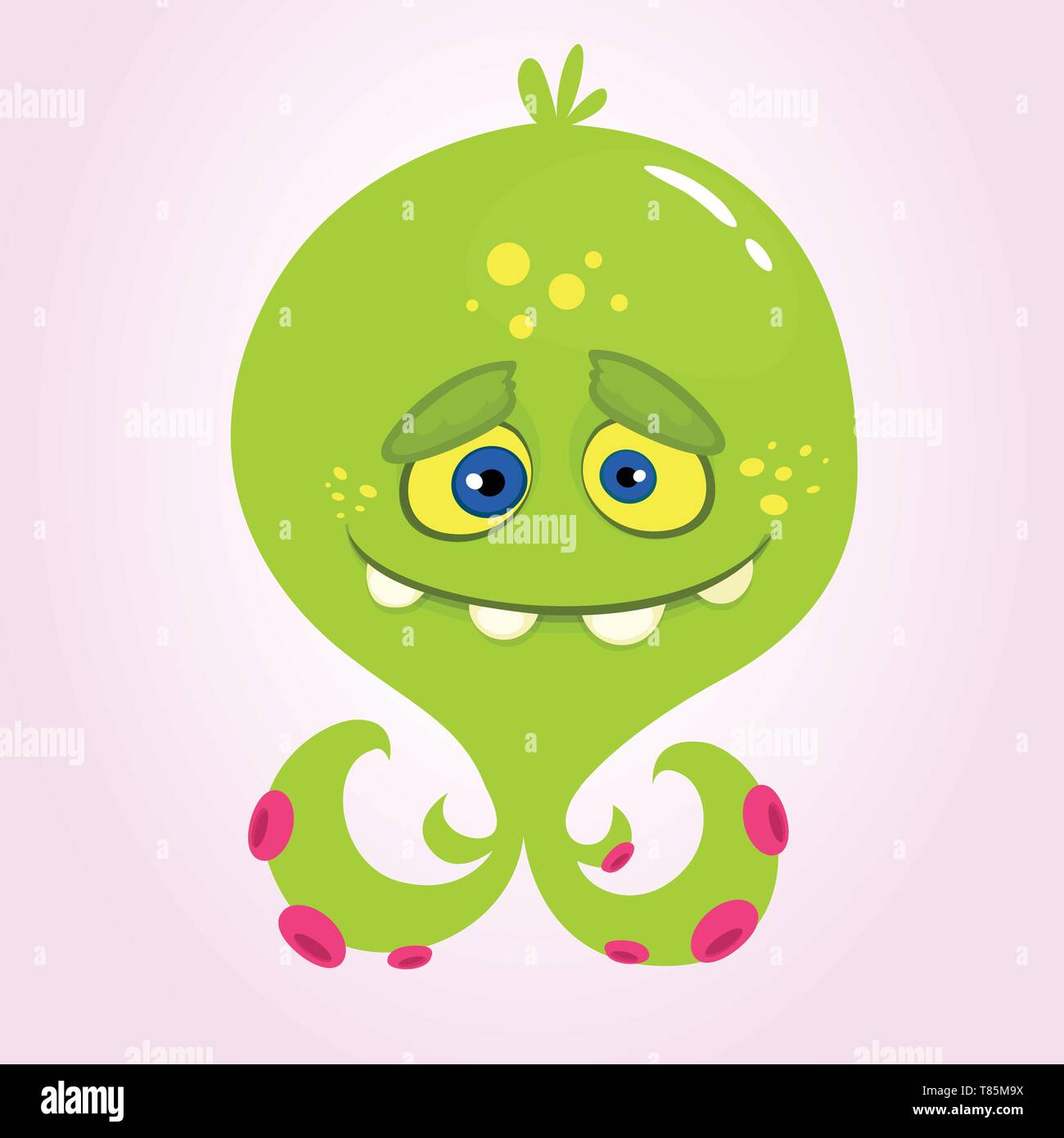 Cute cartoon monster alien or octopus. Vector monster illustration for ...