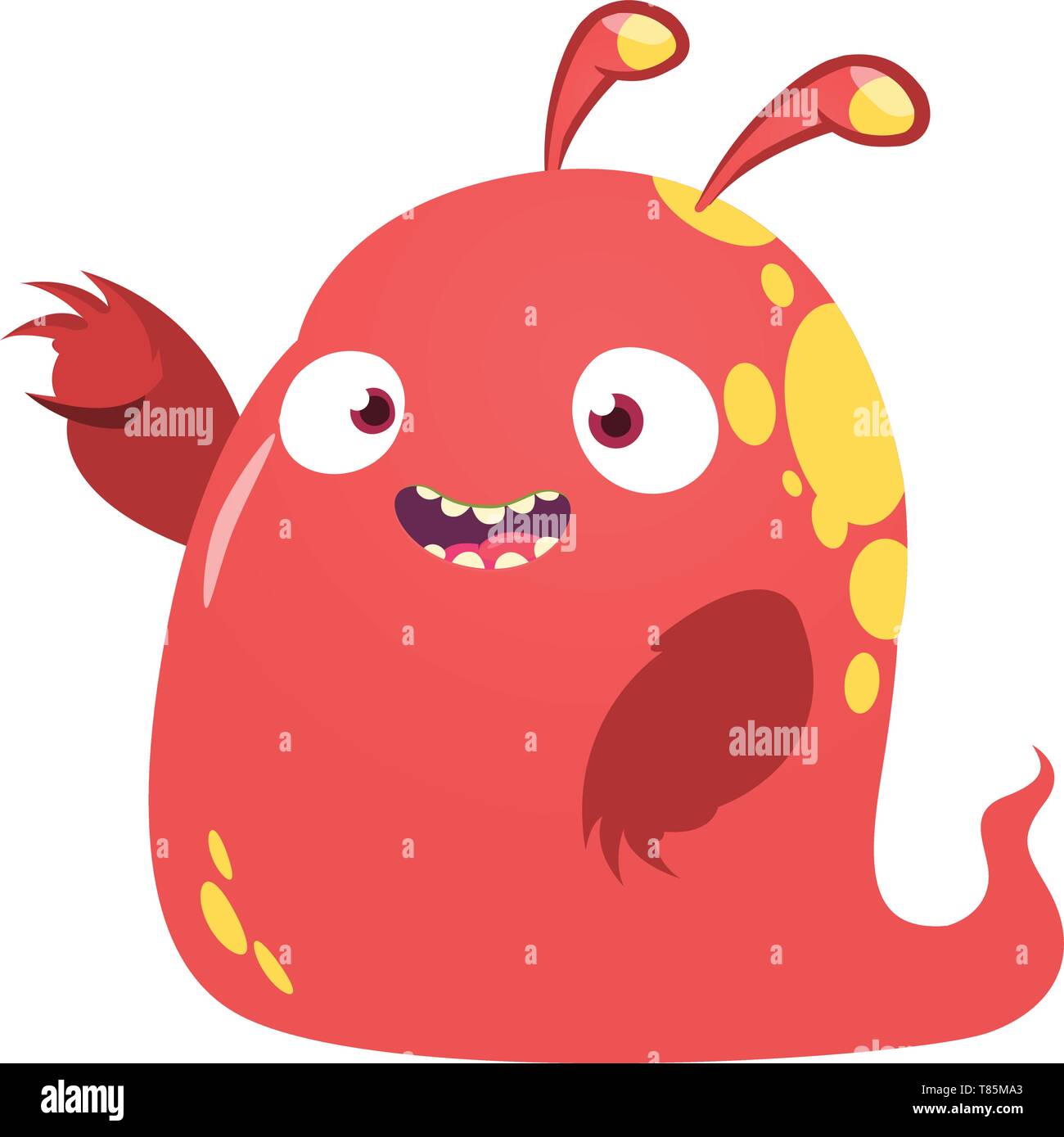 Cool cartoon red monster. Vector illustration Stock Vector Image & Art ...