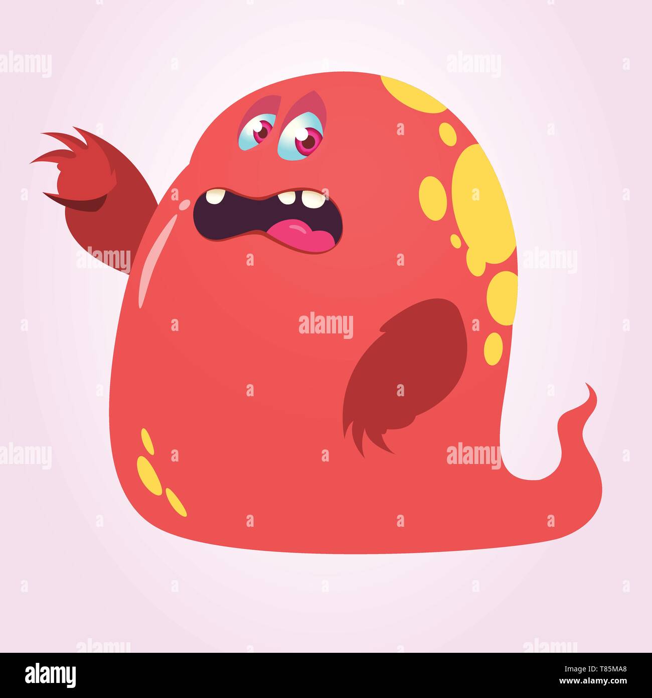 Scary cartoon monster or ghost pointing hand. Vector Halloween ...