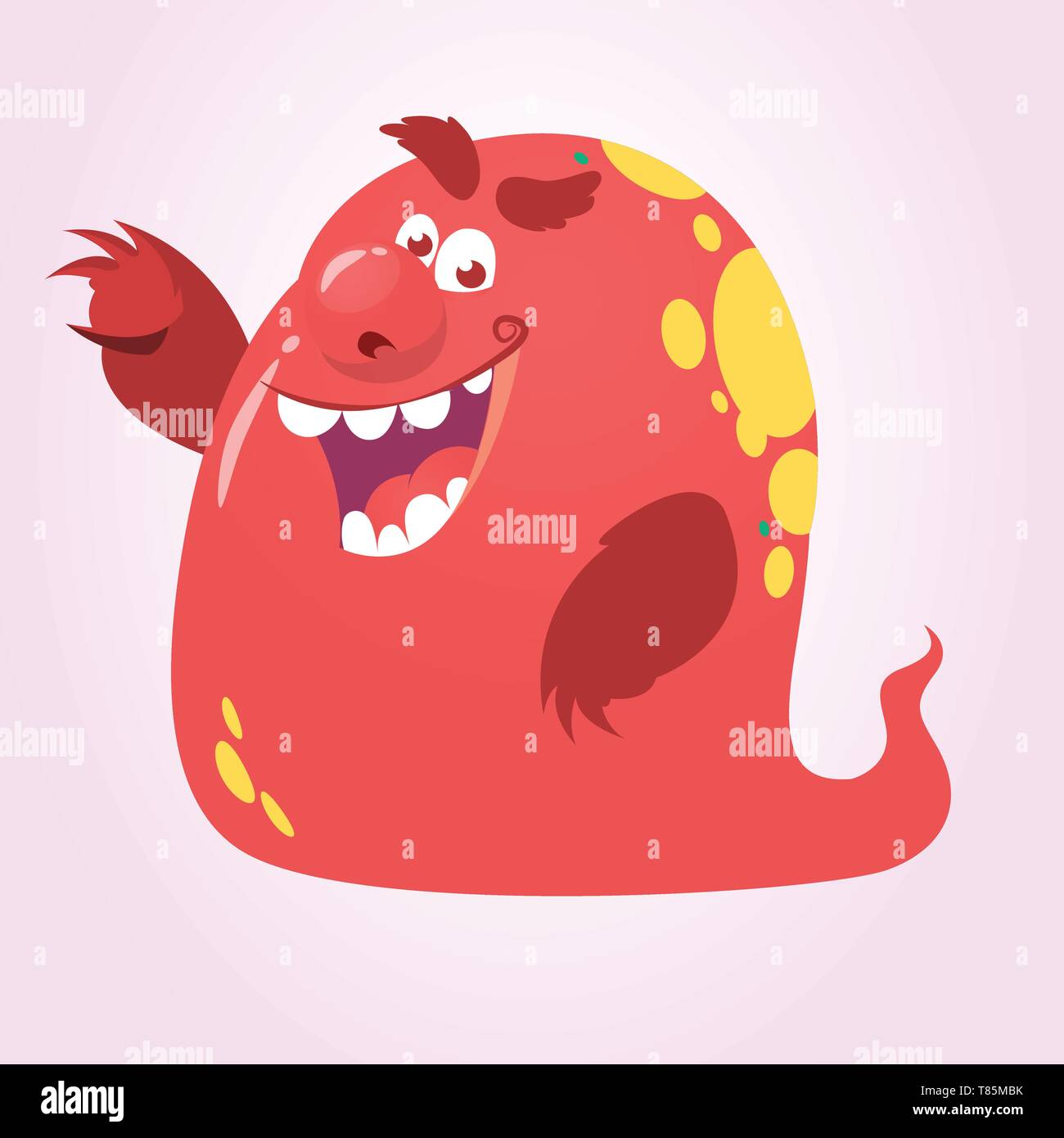 Cool cartoon red monster. Vector illustration. Halloween character ...
