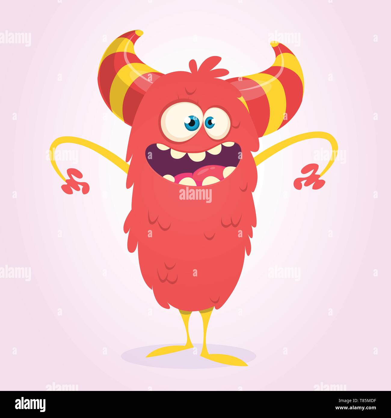 Hairy red monster cartoon Stock Vector Images - Alamy