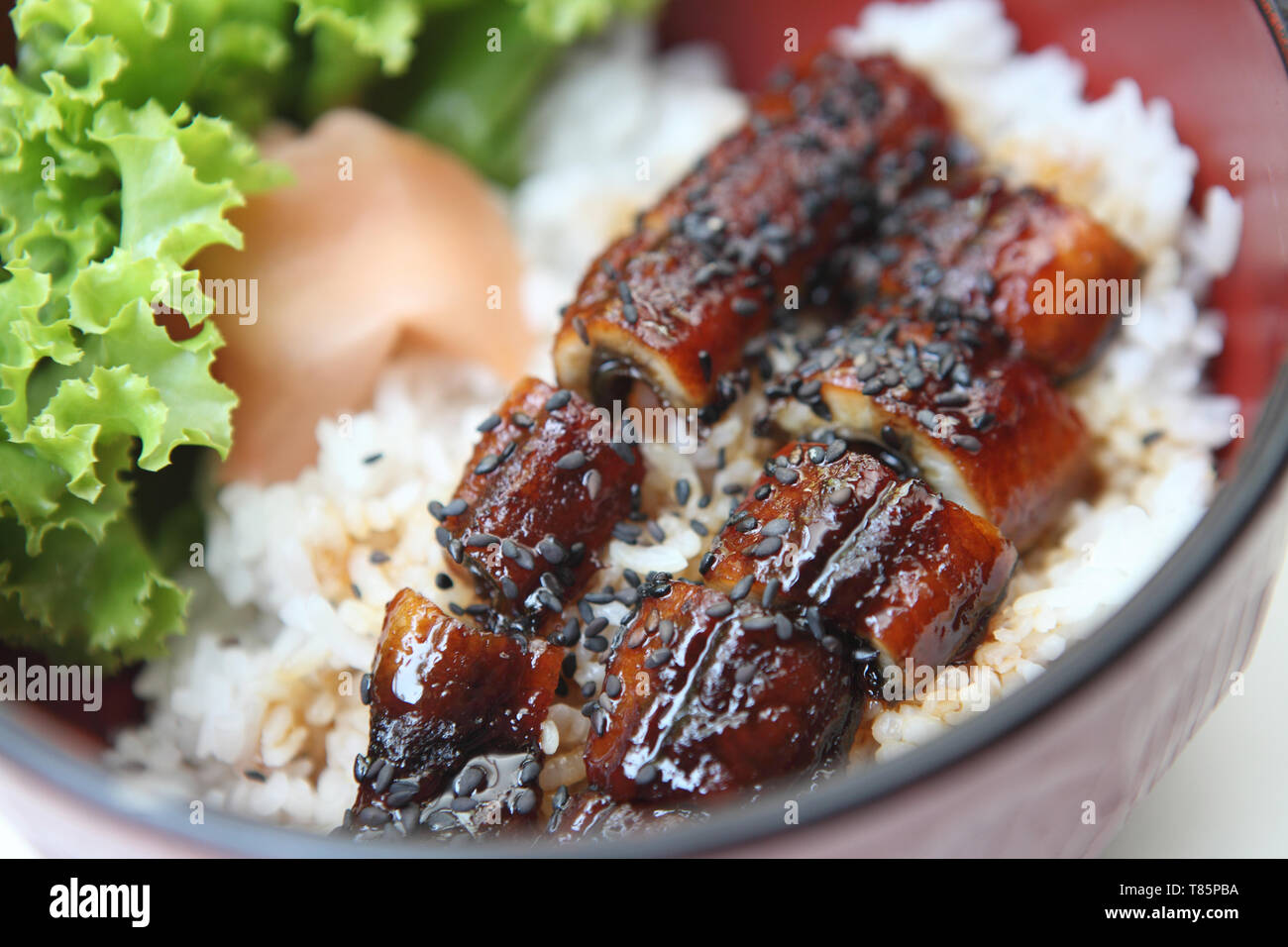 grilled eel on rice Stock Photo - Alamy