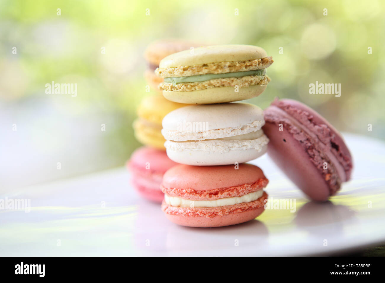 Colorful Macaron in close up Stock Photo - Alamy