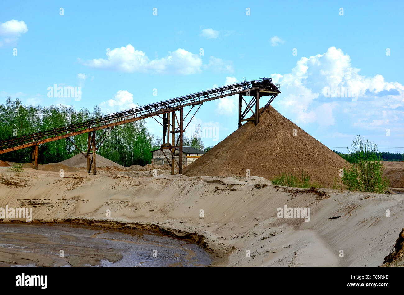 Sand Making Plant in mining quarry. Crushing factory, machines and ...