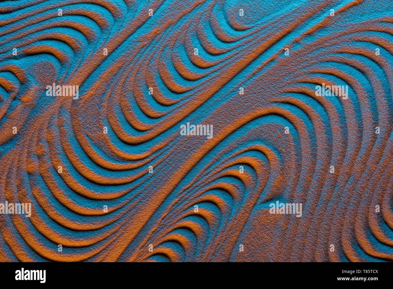top view of sandy background with color filter and abstract waves Stock ...