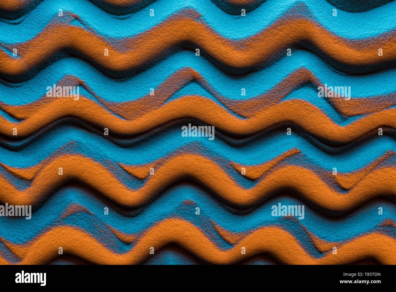 top view of wavy background with sand and color filter Stock Photo - Alamy