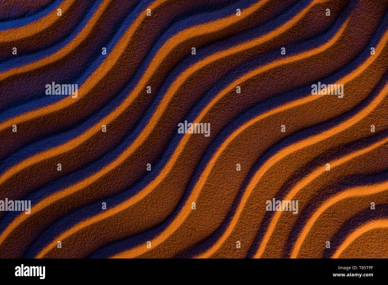 top view of abstract wavy background with sand and color filter Stock ...