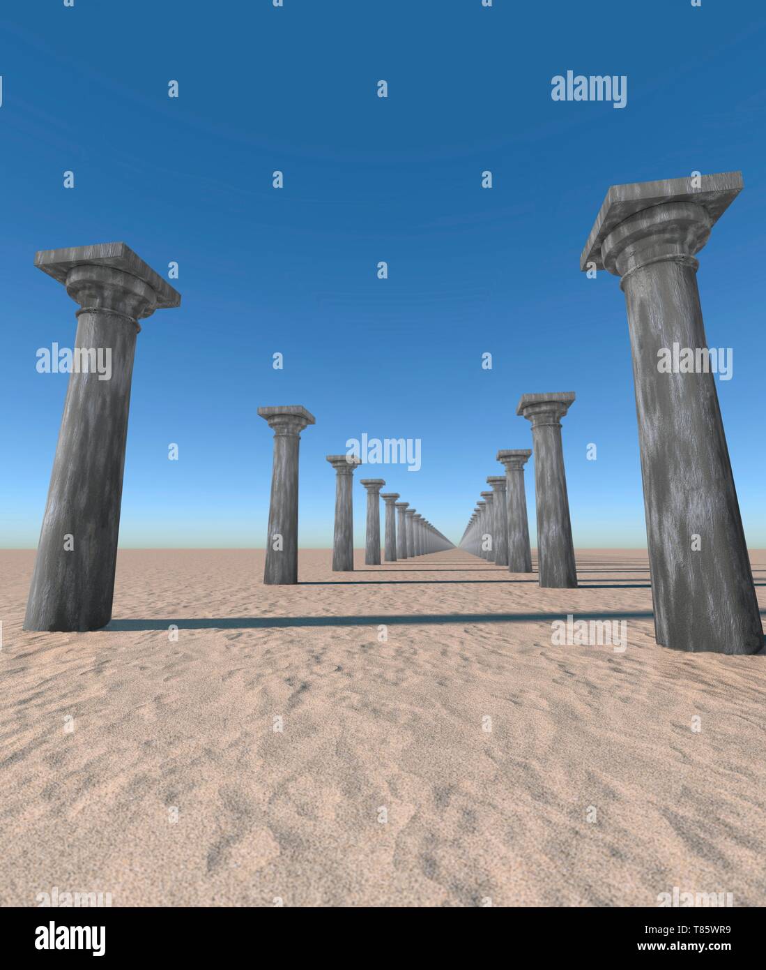 Endless columns, illustration Stock Photo - Alamy