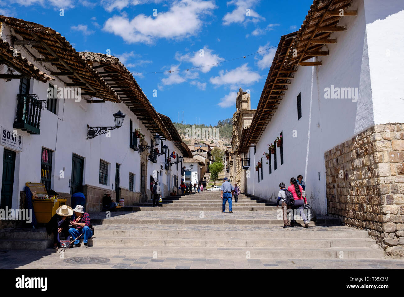 Daily life scene on the streets of Cajamarca, Peru Stock Photo - Alamy