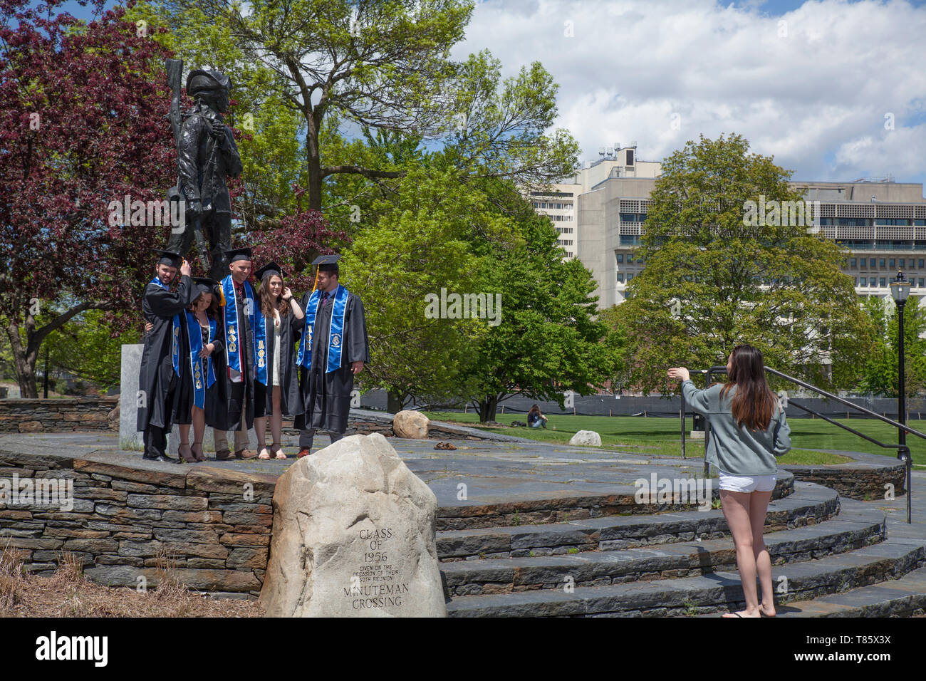 Students graduating from University of Massachusetts Stock Photo - Alamy