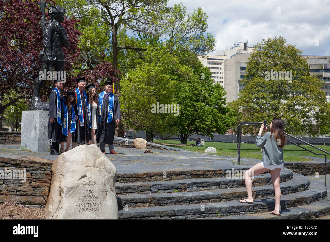 Students graduating from University of Massachusetts Stock Photo - Alamy