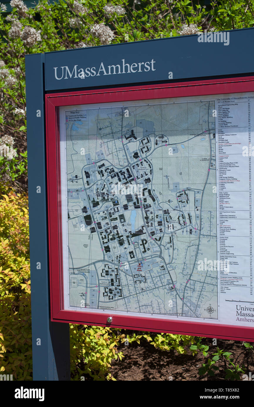 Map of campus at visitor center at University of Massachusetts at ... Map of campus at visitor center at University of Massachusetts at ...