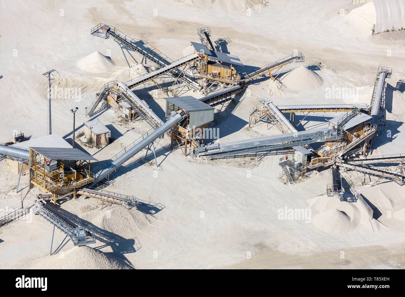 France, Charente Maritime, Plassay, Crazannes stone quarry (aerial view ...