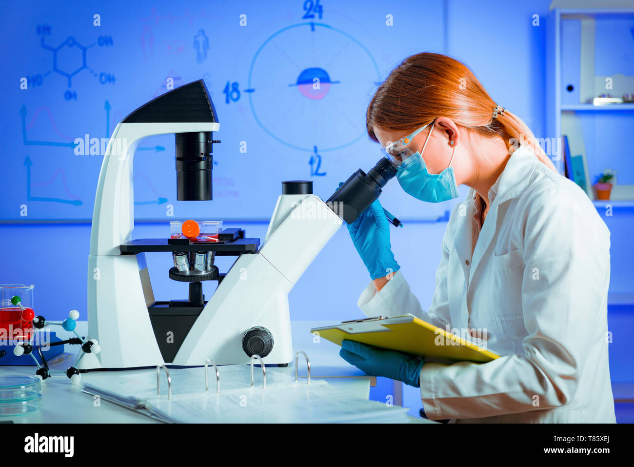 Scientist using microscope Stock Photo - Alamy