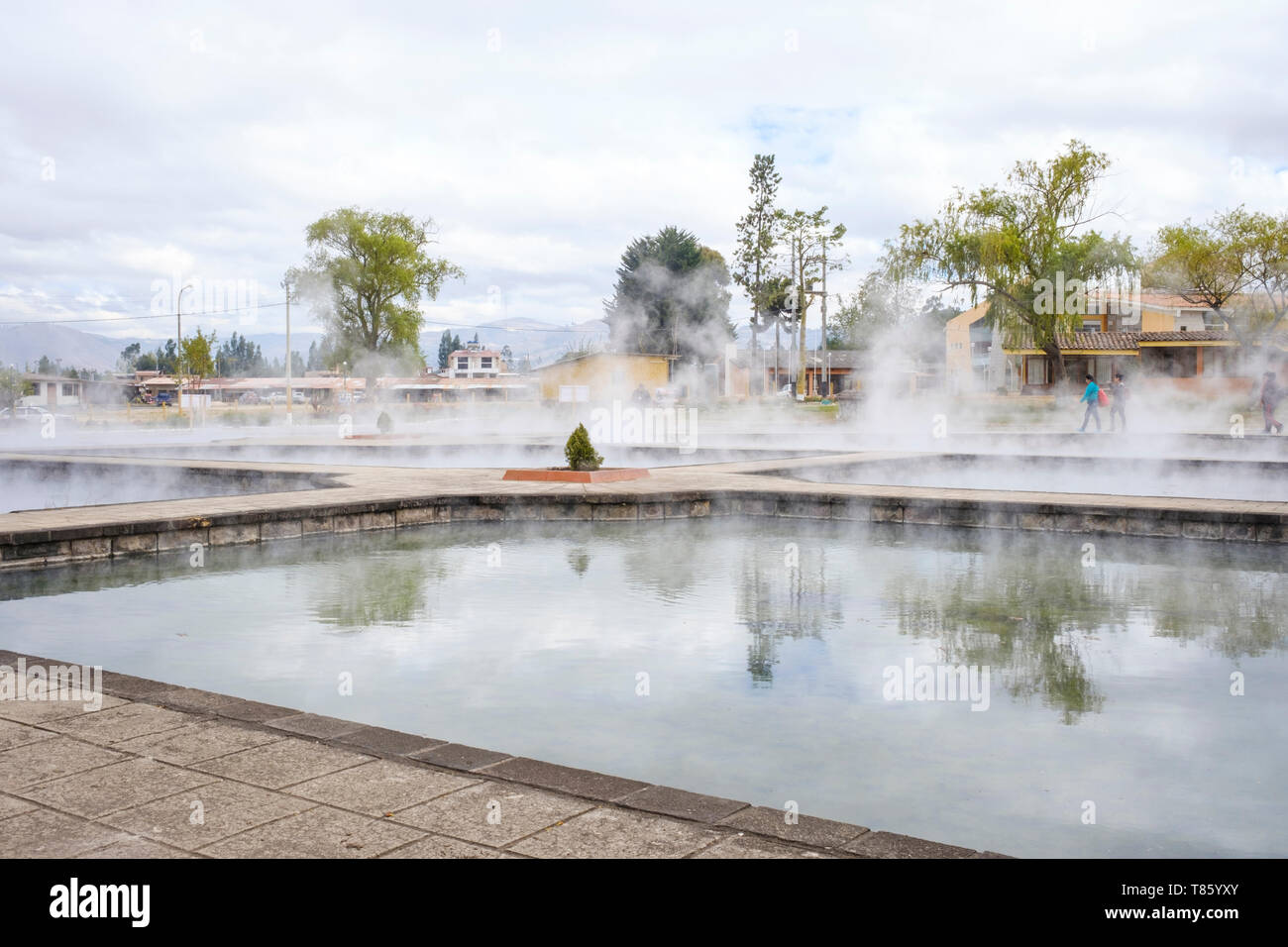 Outdoor thermal pools at Los Baños del Inca near Cajamarca in Peru ...