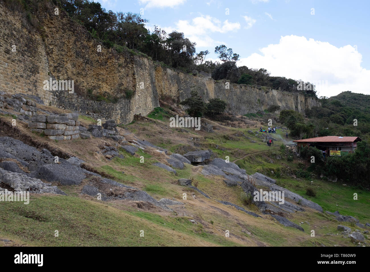 Outer walls of Kuélap. Kuélap is an impressive walled settlement ...