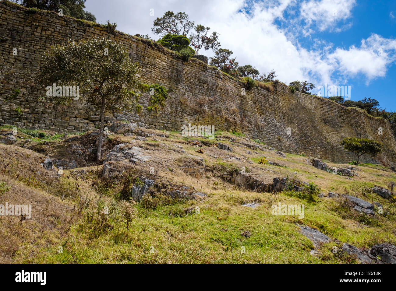 Outer walls of Kuélap. Kuélap is an impressive walled settlement ...