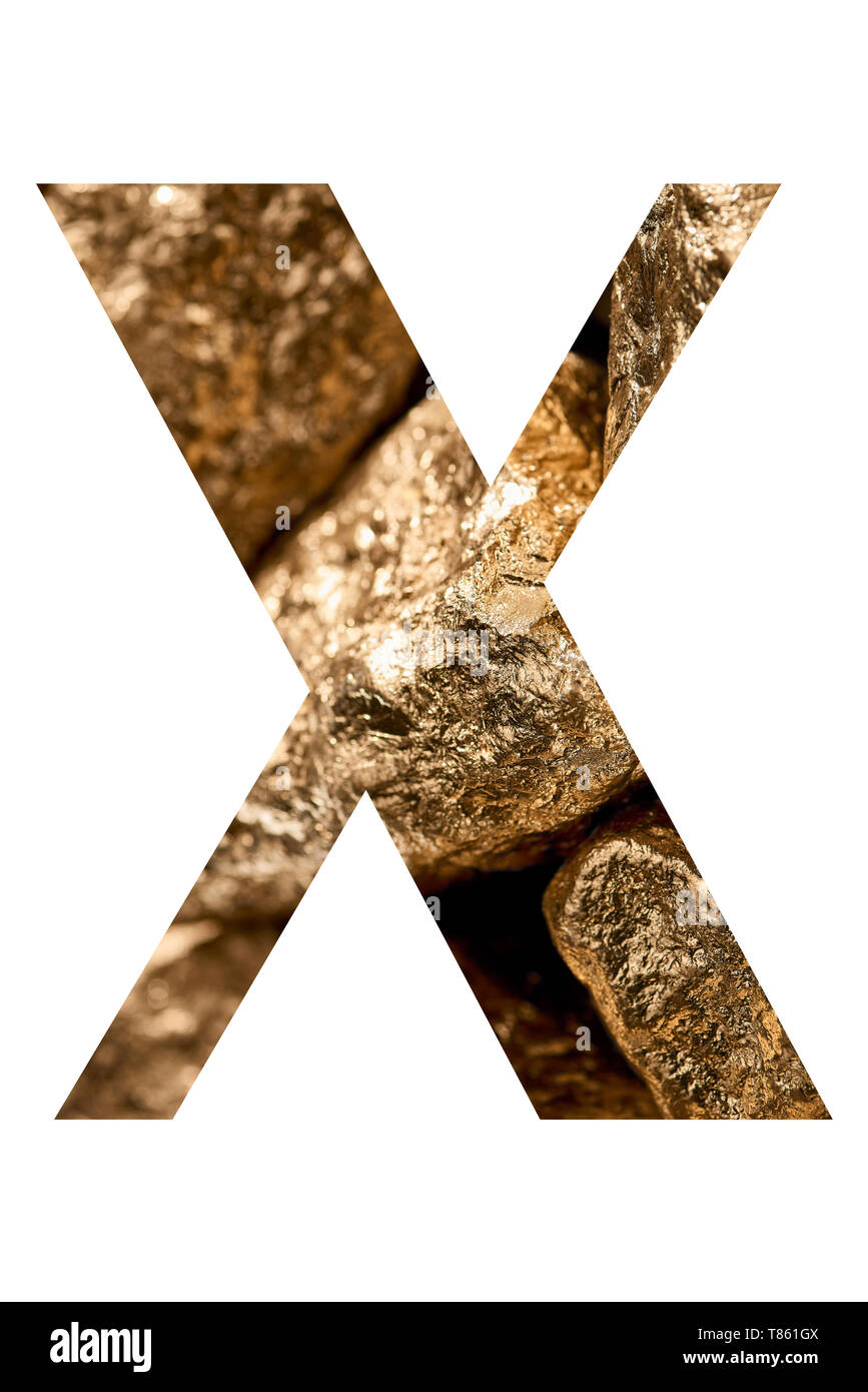 letter X made of shiny golden stones isolated on white Stock Photo - Alamy