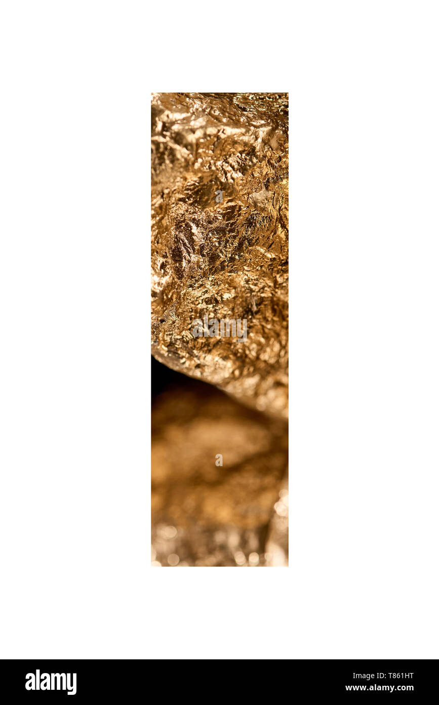 letter I made of shiny golden stones isolated on white Stock Photo - Alamy