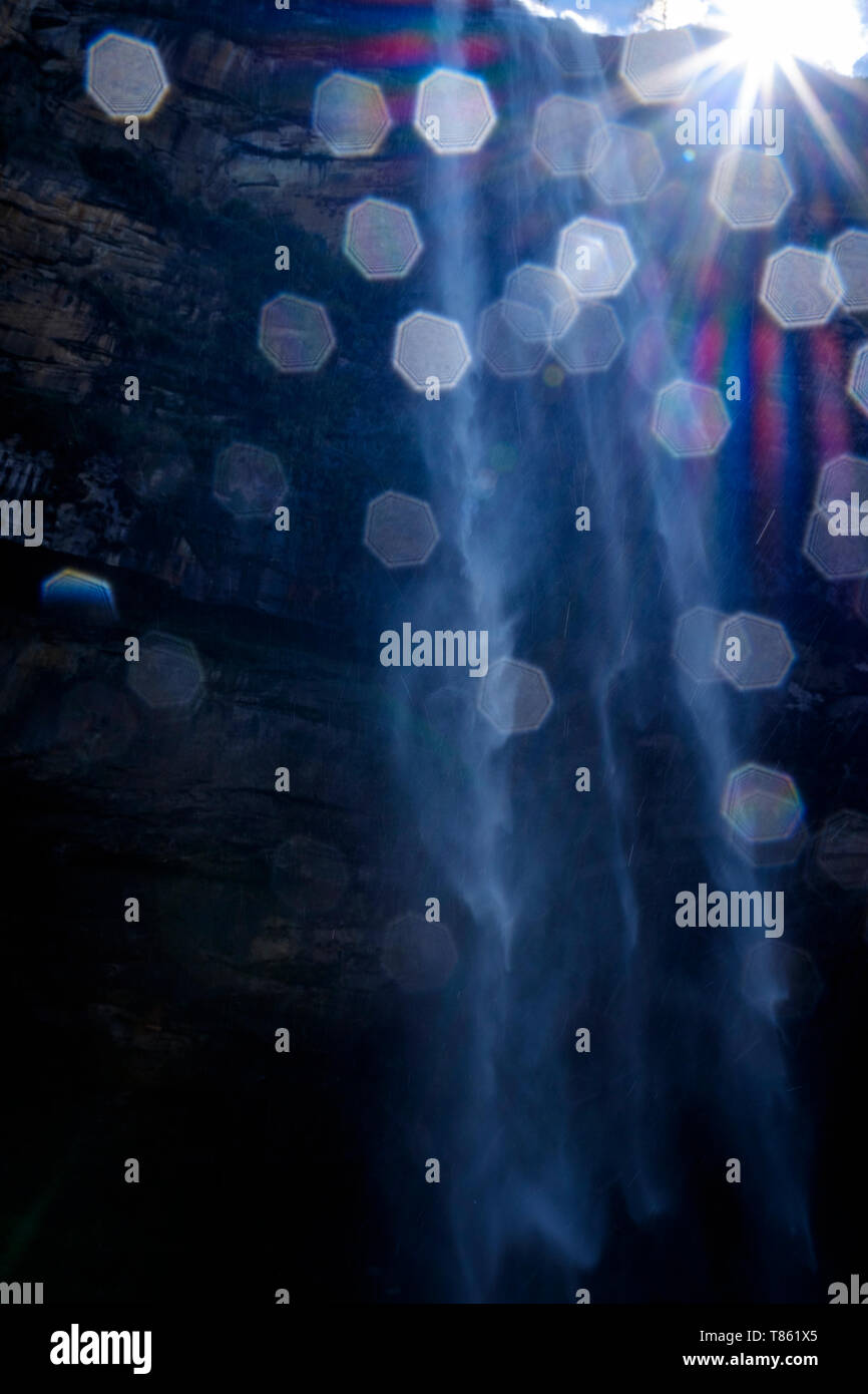 Light reflections on Gocta Waterfall, a stunning waterfall 771 metres ...