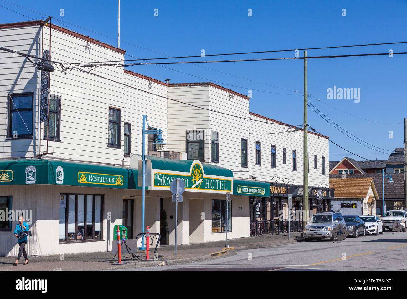 Street scene in the village of Steveston British Columbia Stock Photo ...