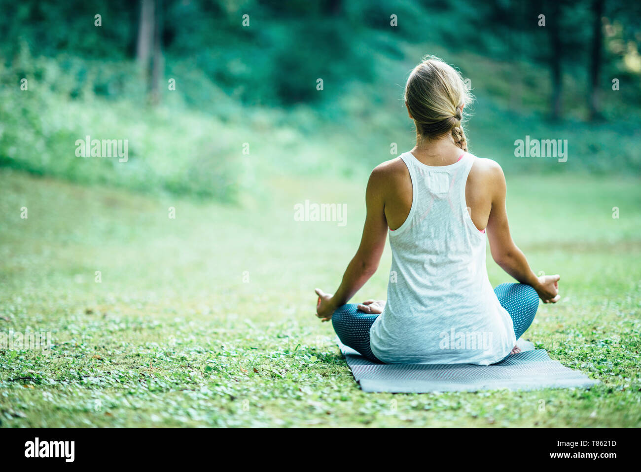 Yoga lotus position Stock Photo - Alamy