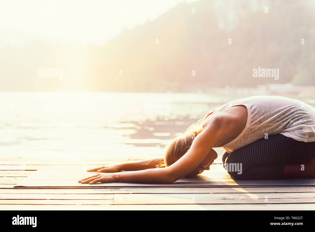 Yoga child's pose Stock Photo - Alamy