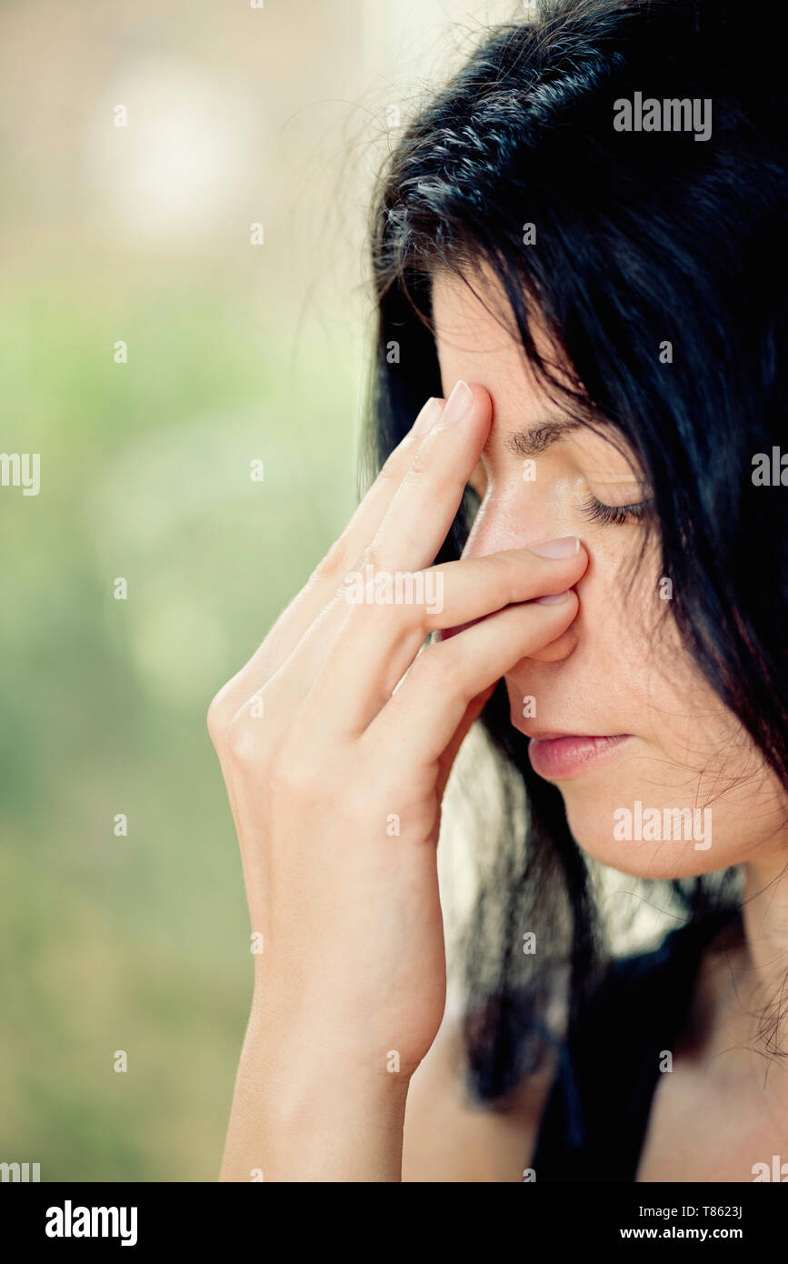 Pranayama yogic breathing Stock Photo - Alamy