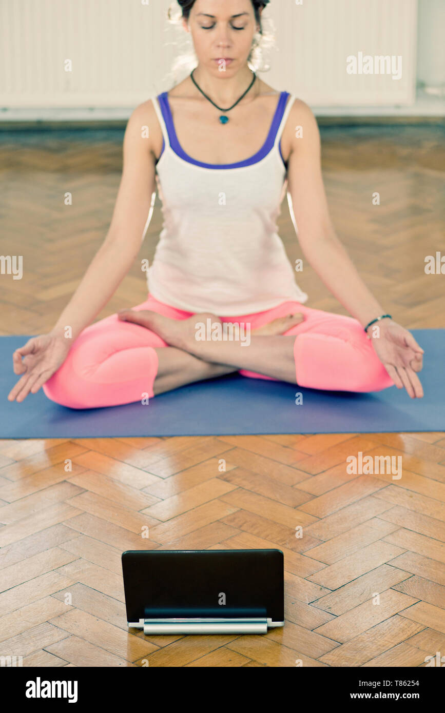 Yoga lotus position Stock Photo - Alamy