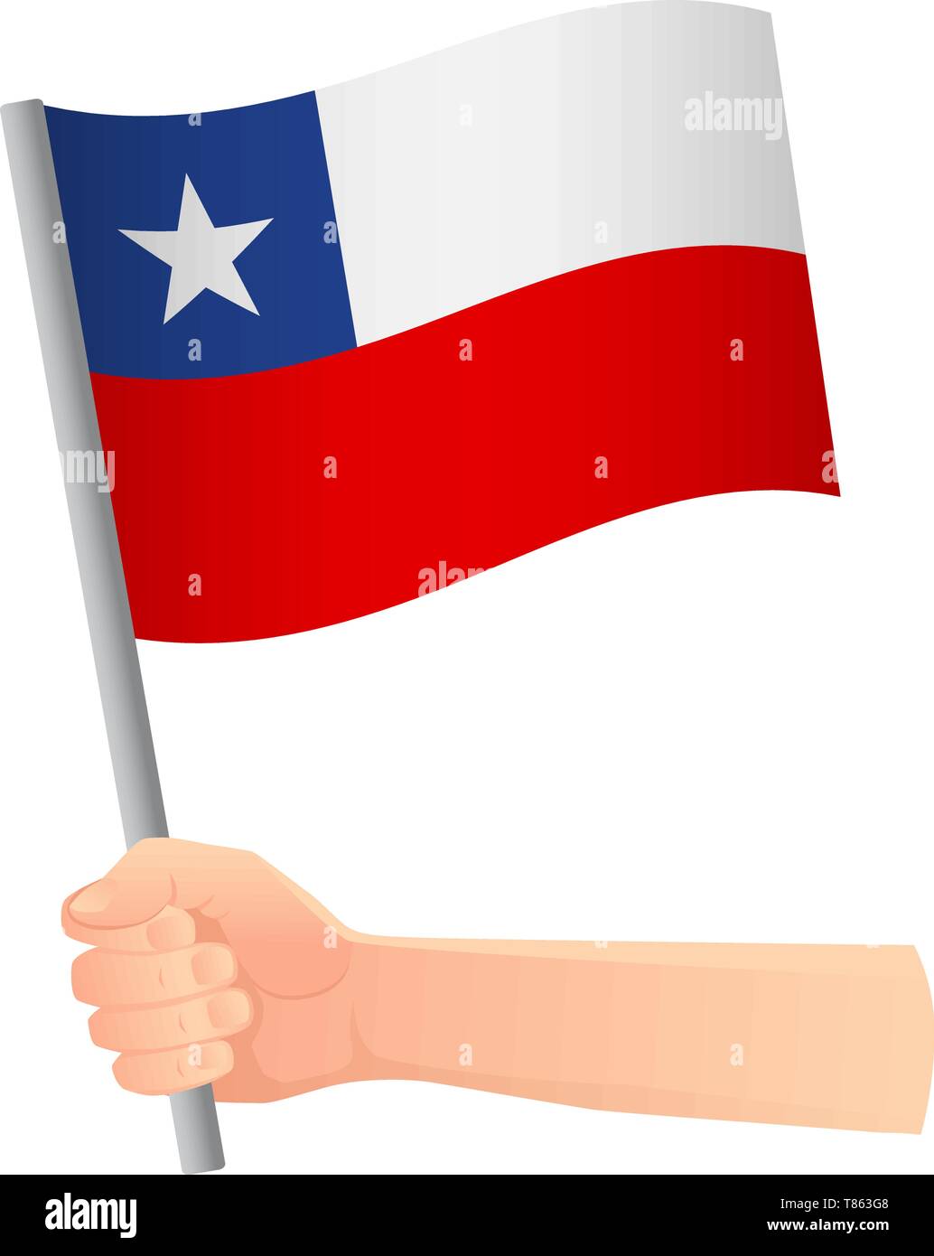 Chile flag in hand. Patriotic background. National flag of Chile vector ...