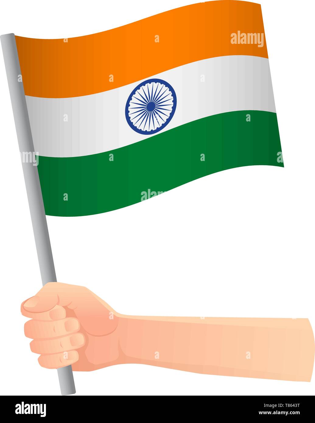India flag in hand. Patriotic background. National flag of India vector ...